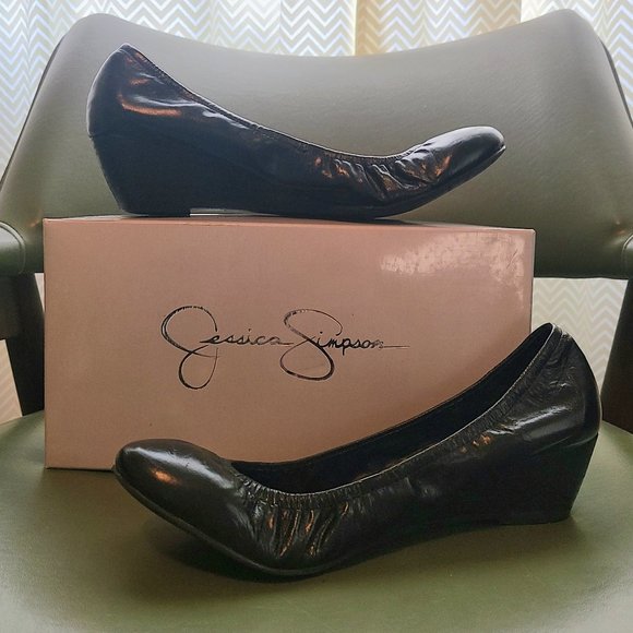 Jessica Simpson | Shoes | Jessica Simpson Black Leather Ballet Slipper ...